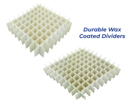 10x10 Waxed Cardboard Dividers, 100 Wells, 12/Unit | Crystalgen